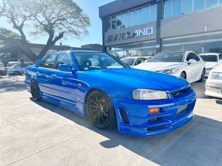 NISSAN SKYLINE nissan skyline r34 (gt-r body kit) 4dsd rb25det rhd jdm ...